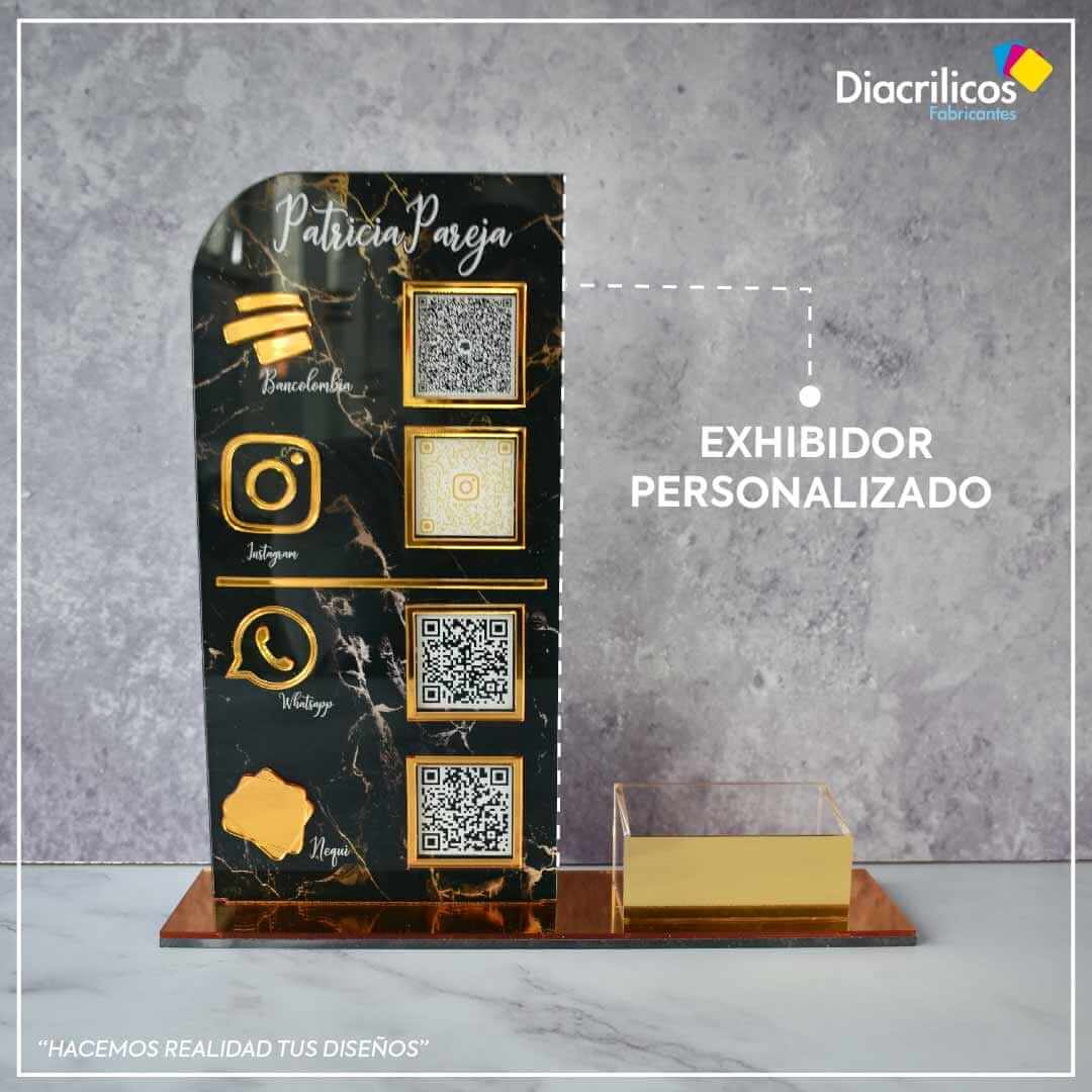 Hablador QR en acrílico personalizado